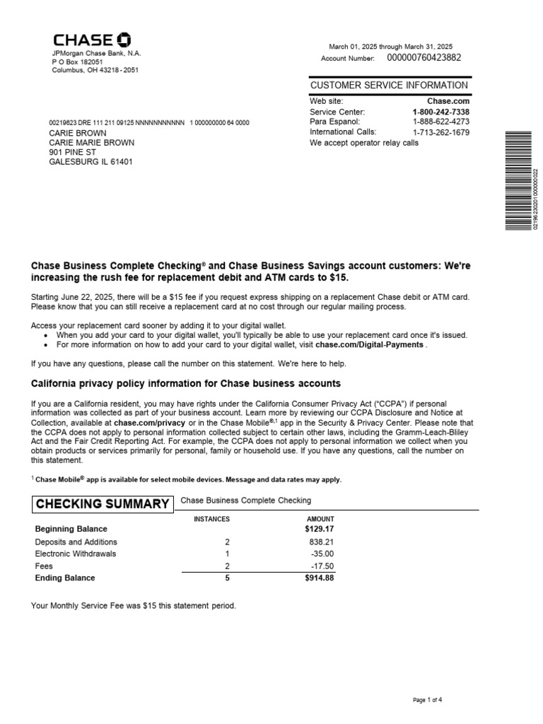 20250331-statements-3882- | PDF | Chase Bank | Banks