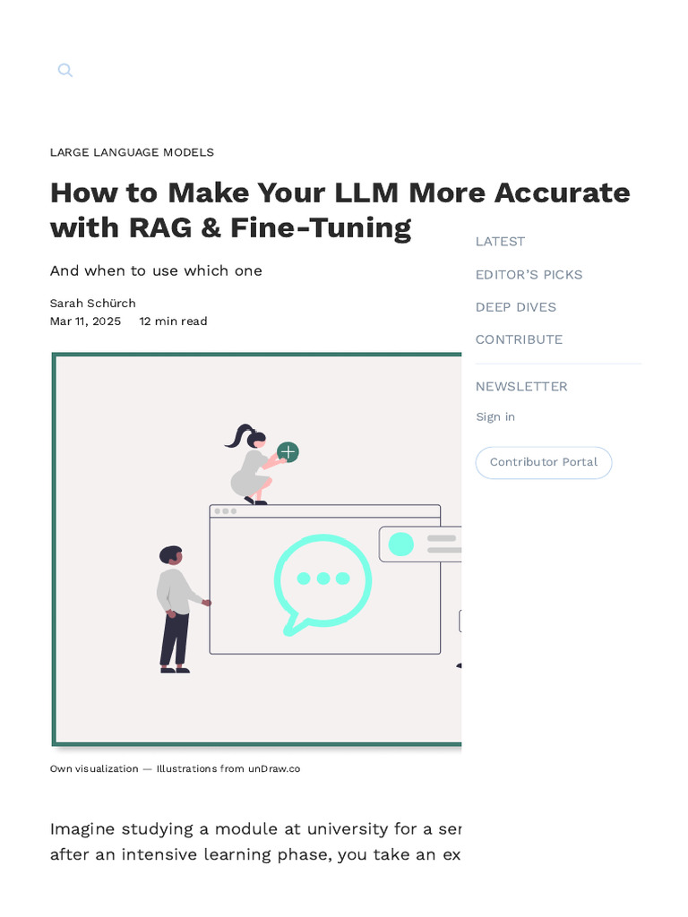 How To Make Your LLM More Accurate With RAG & Fine-Tuning - Towards Data Science | PDF ...