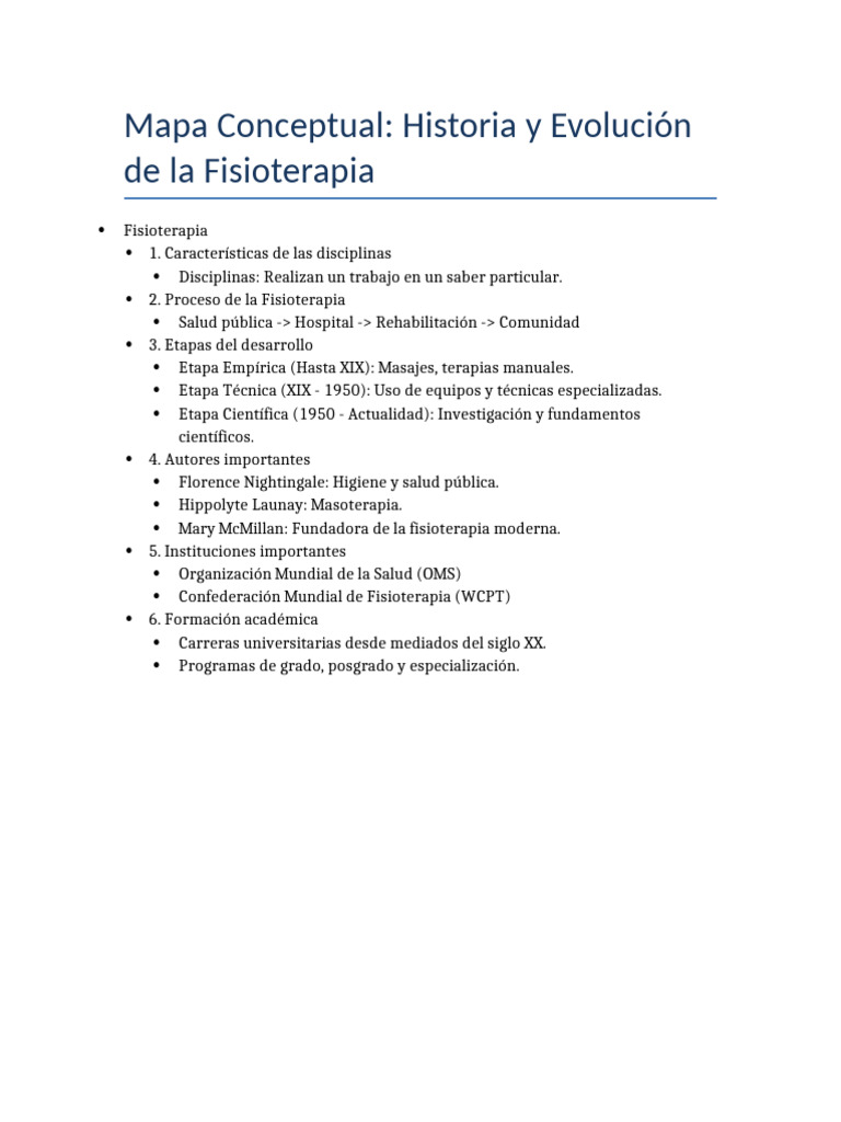 Mapa Conceptual Fisioterapia | PDF