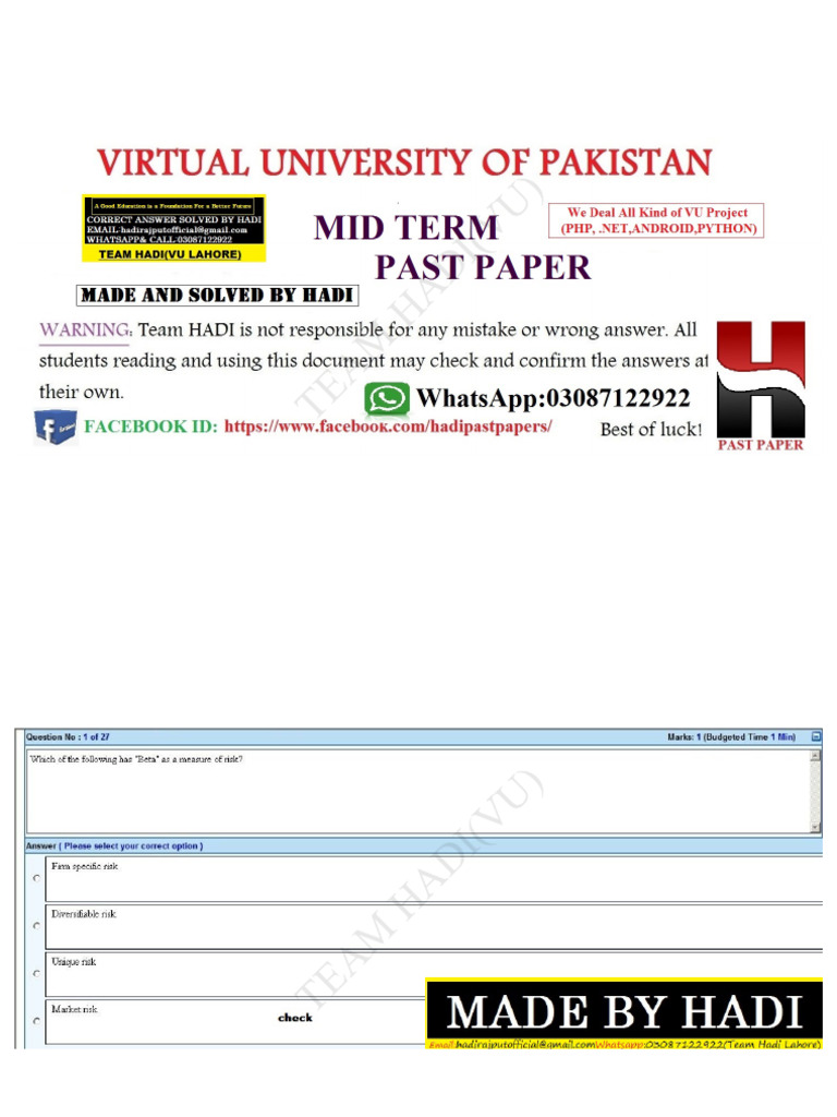 Mgt201 Midterm File 2 Solved by Team Hadi | PDF