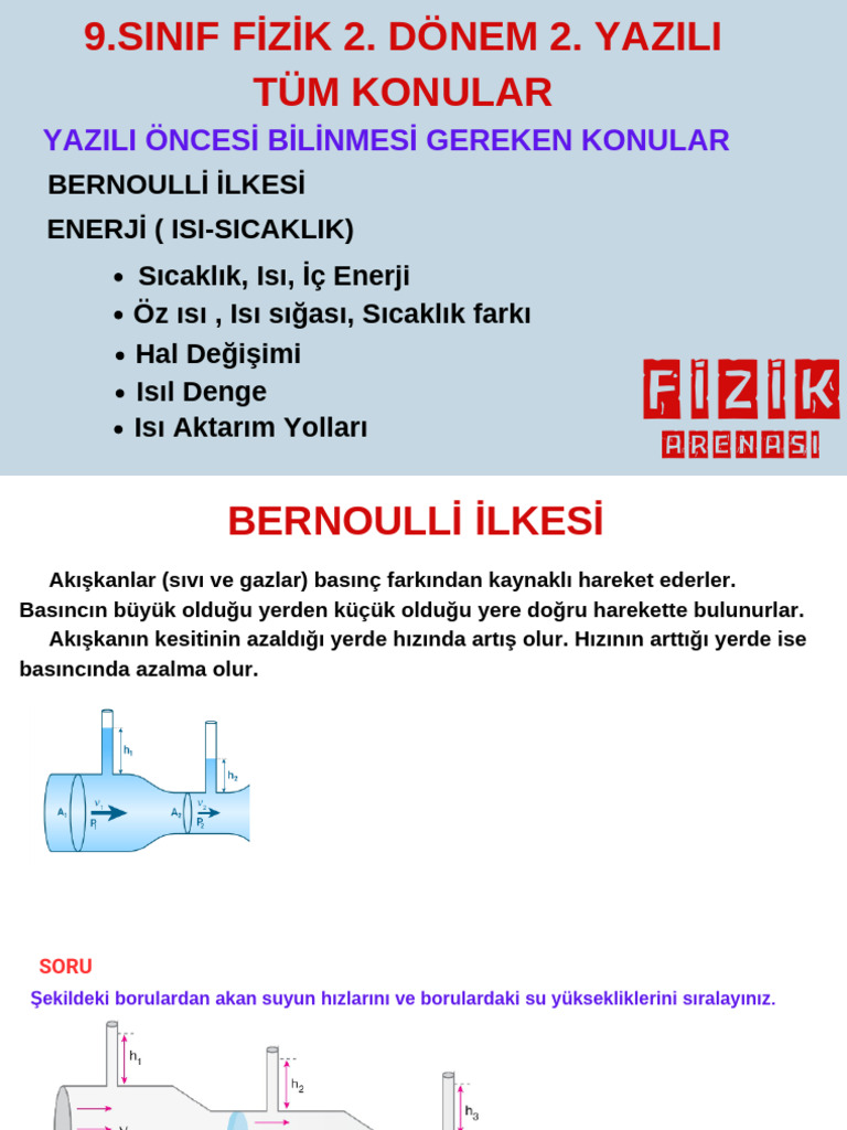 9.sınıf Fizik 2. Dönem 2. Yazılı Tüm Konular | PDF