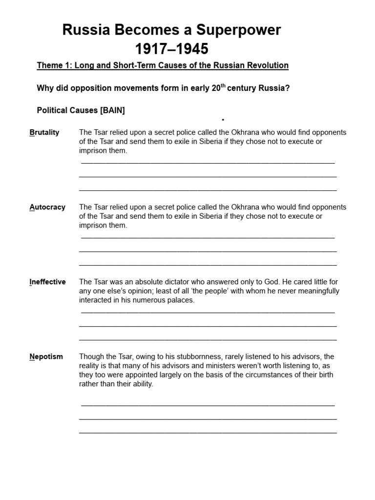Causes of the Russian Revolution | PDF | Marxism | Vladimir Lenin