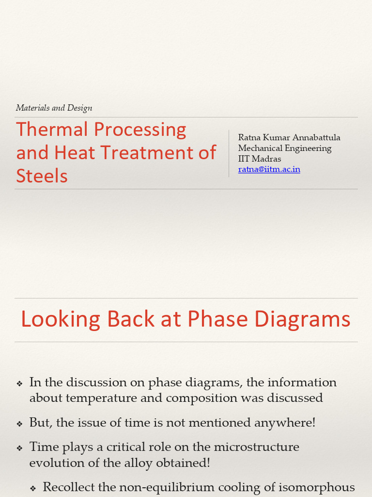 Heat Treatment of Steels Lecture Notes | PDF | Nucleation | Phase (Matter)