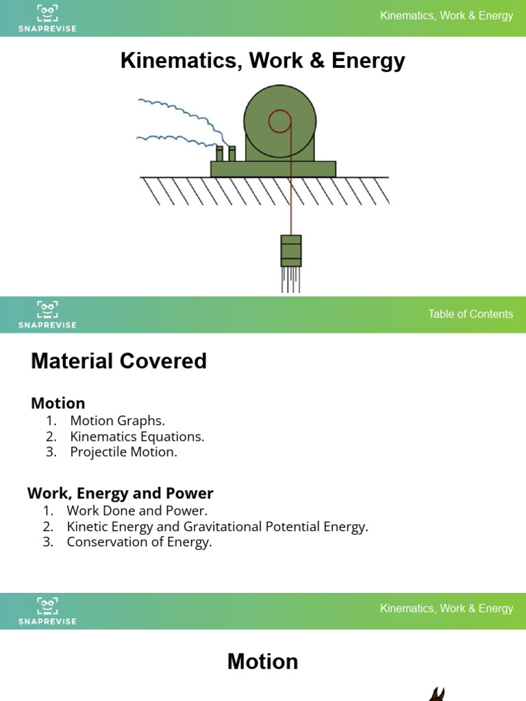 A Level Physics Kinematics Work Energy Seminar Slides | PDF ...