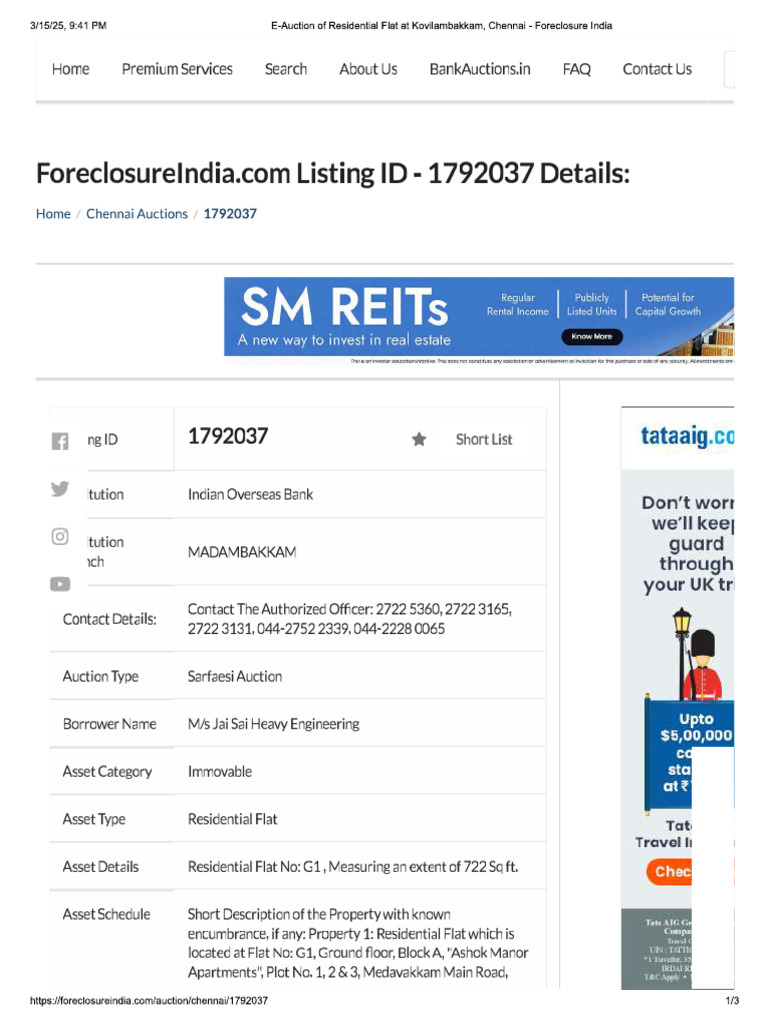 Ashok Manor Kovilambakkam | PDF