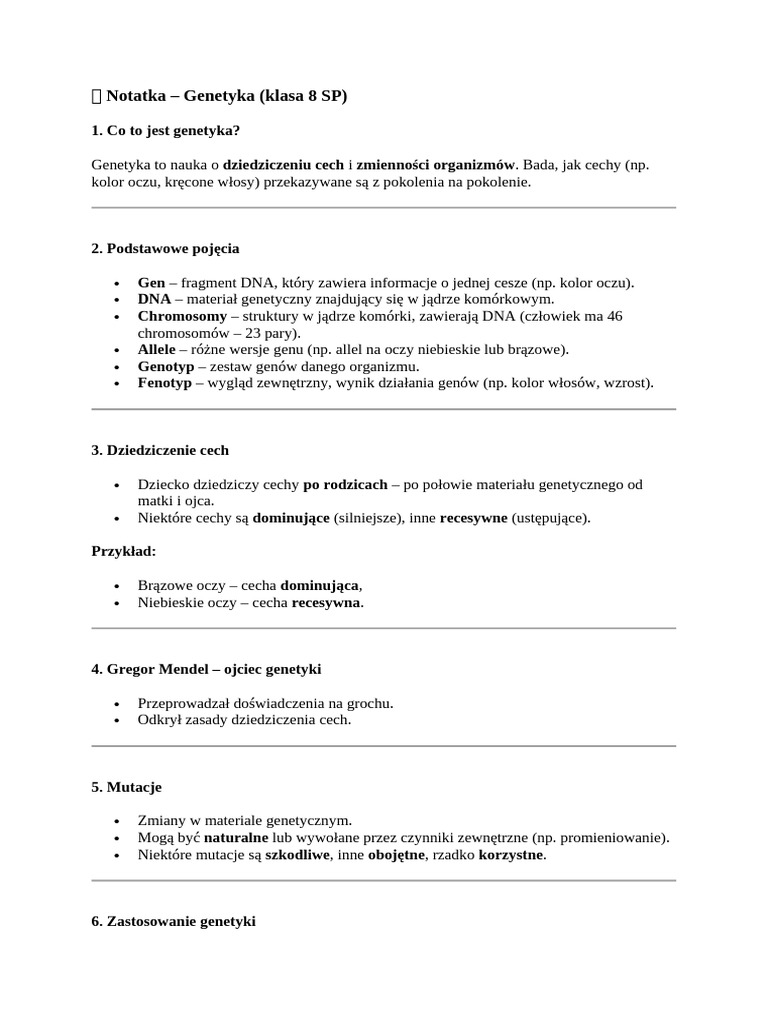 Genetyka | PDF