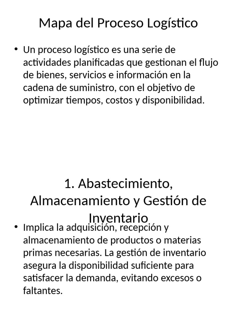Mapa Proceso Logistico Explicado | PDF