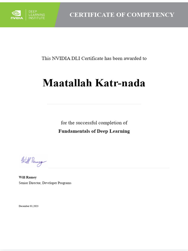 Certificate Deep Learning | PDF