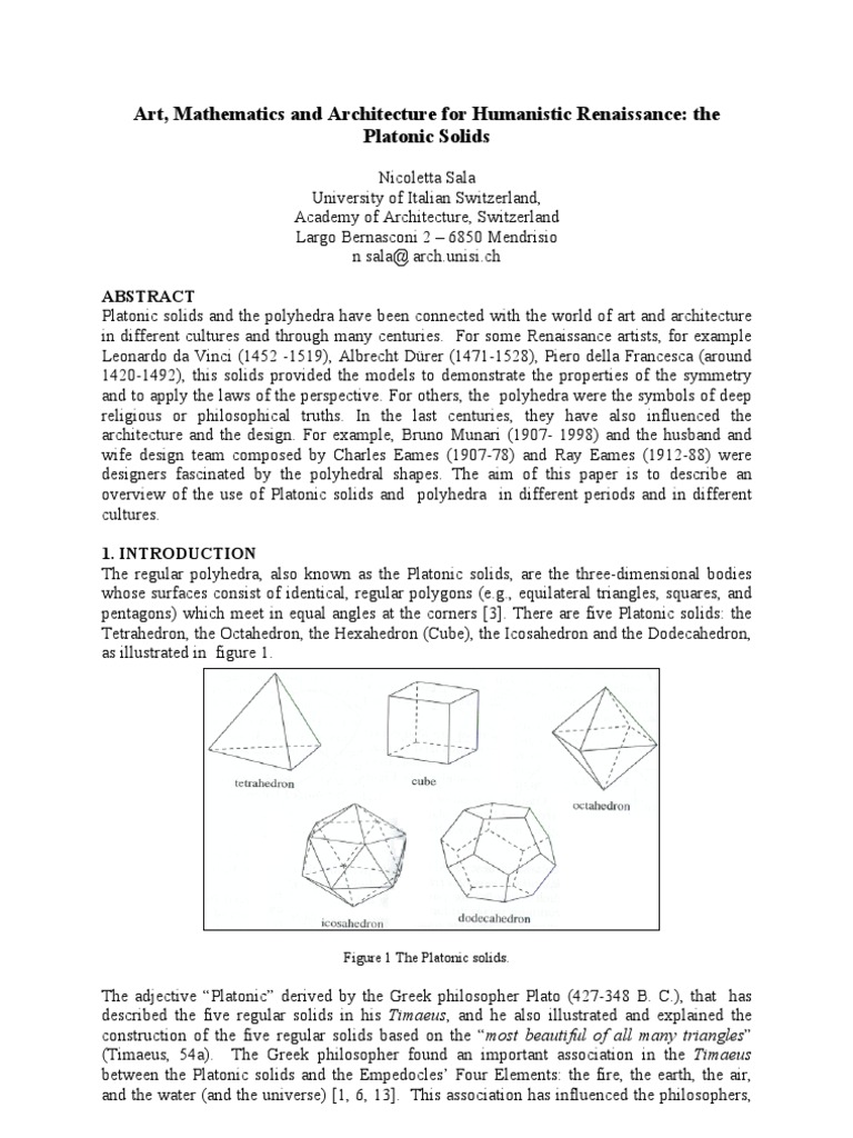 Platonic Solids in Renaissance Art | PDF | Teaching Mathematics | Science