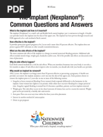 Implanon Consent Form | PDF | Informed Consent | Birth Control