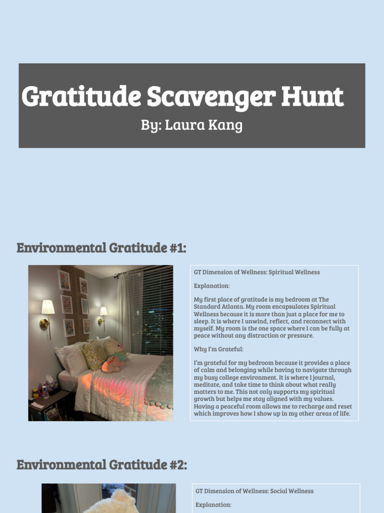 Gratitude Scavenger Hunt | PDF | Gratitude | Social Psychology