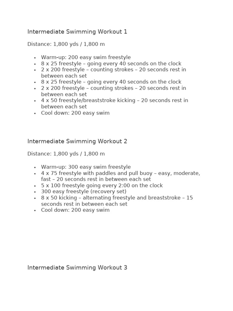 Adult Intermediate and Advanced | PDF | Swimming (Sport) | Swimming