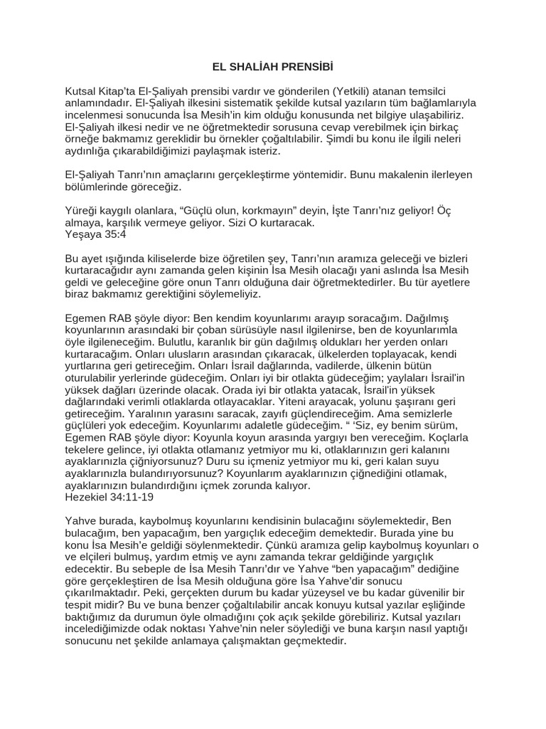 El Shaliah Prensibi | PDF
