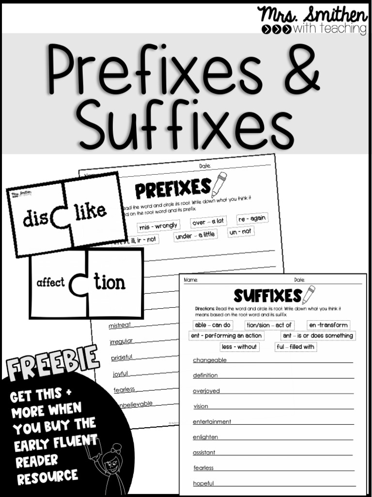 PrefixesandSuffixesActivityforThirdGradeReading-1 | PDF