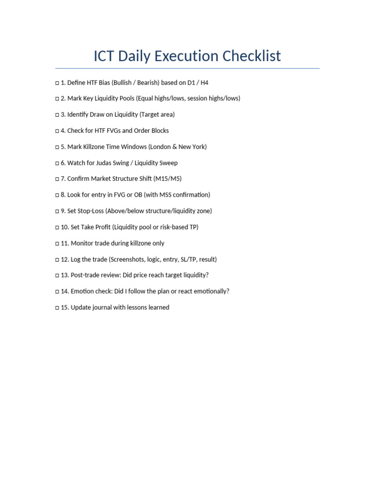 ICT Execution Checklist | PDF