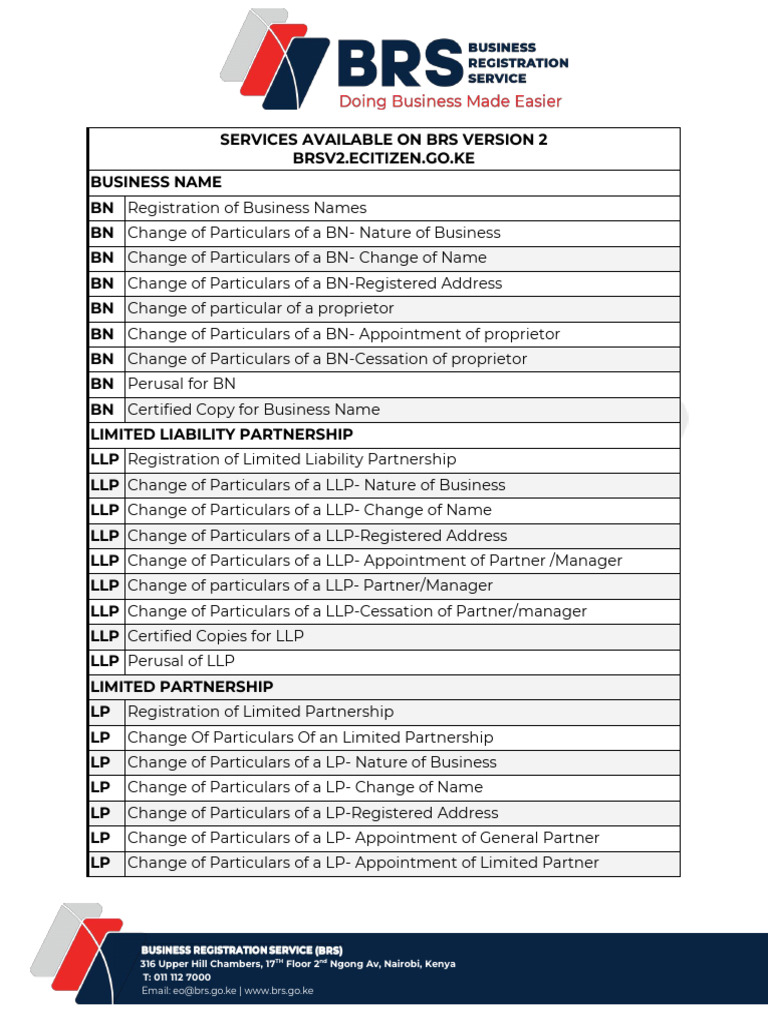 BRS Version 2 Services Overview | PDF | Limited Liability Partnership ...