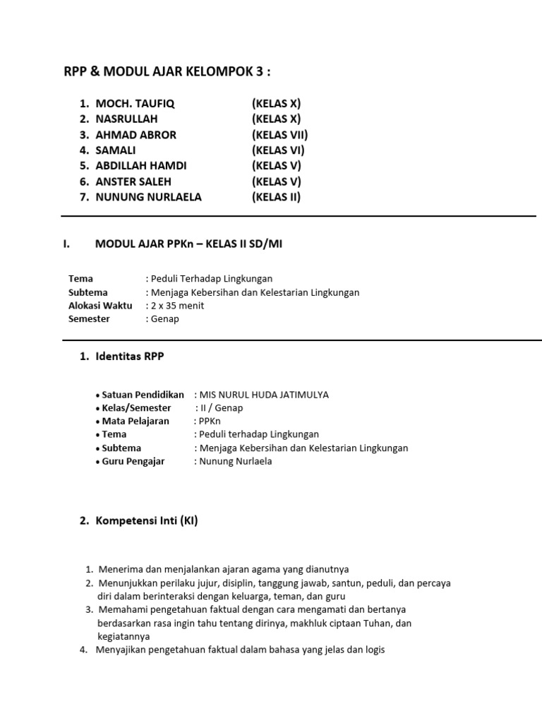 RPP & Modul Ajar Kelompok 3 | PDF