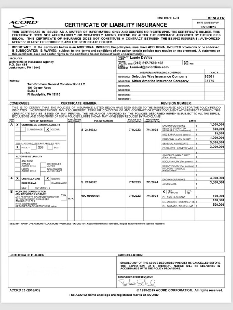 Proof of Liability Insurance | PDF
