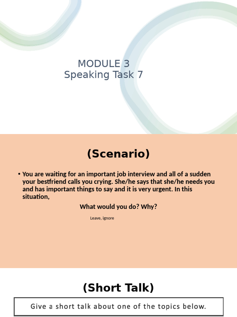 Module 3 Speaking Task 7 | PDF