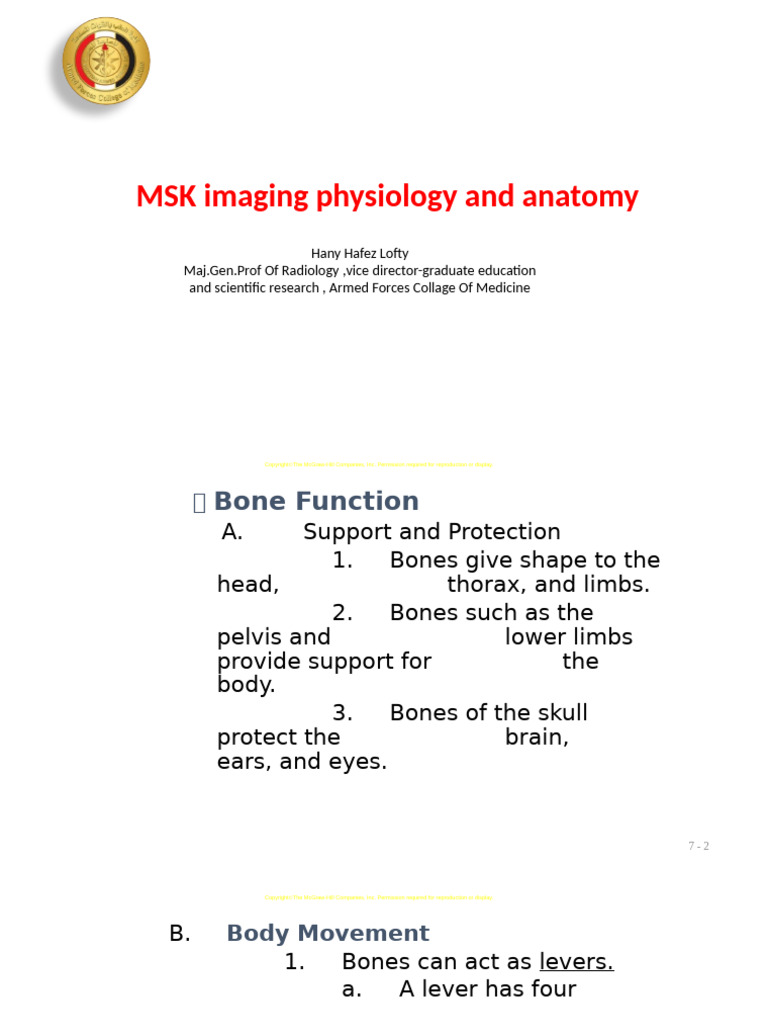 Final 2025 MSK Imaging Physiology and Anatomy | PDF | Bone | Bone Marrow