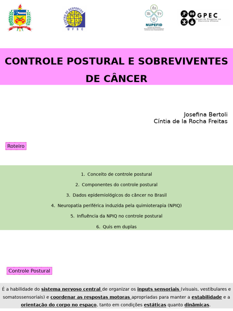 Controle Postural & Câncer de Mama | PDF | Câncer | Neuropatia periférica