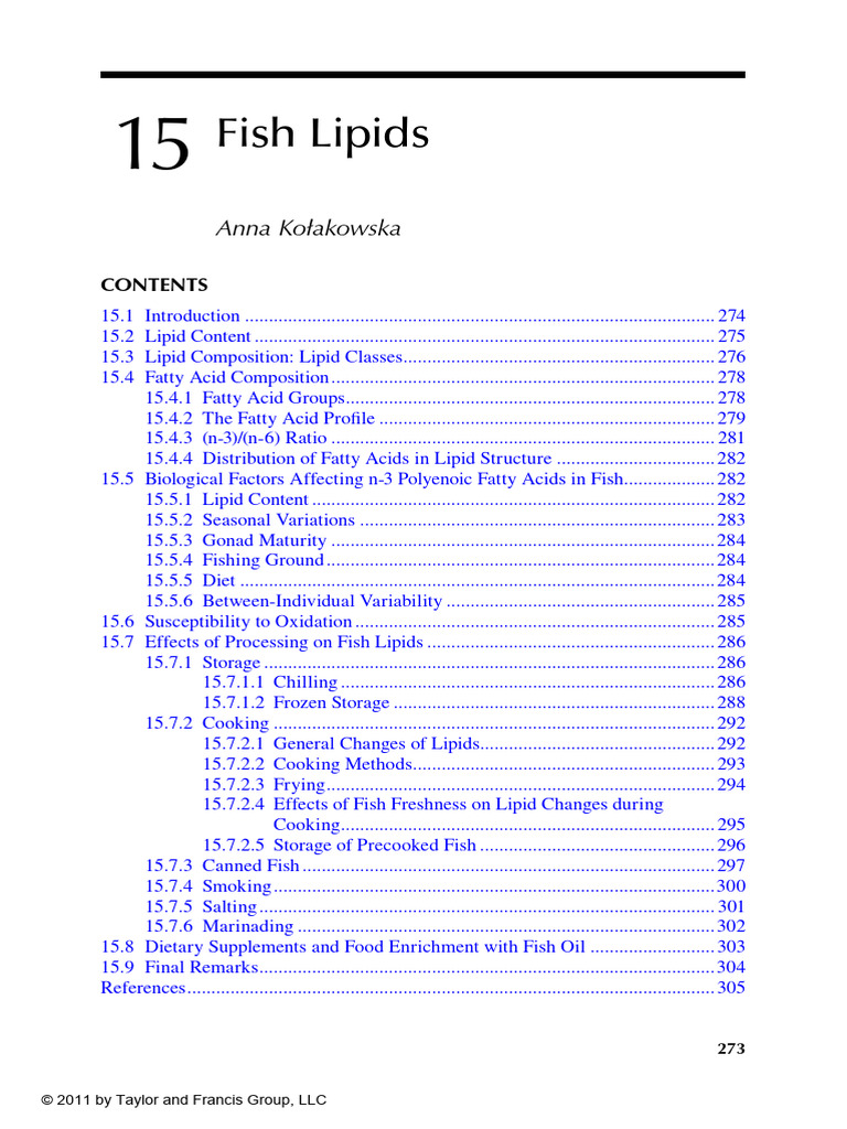 Fish Lipids: Composition and Benefits | PDF | Docosahexaenoic Acid | Lipid