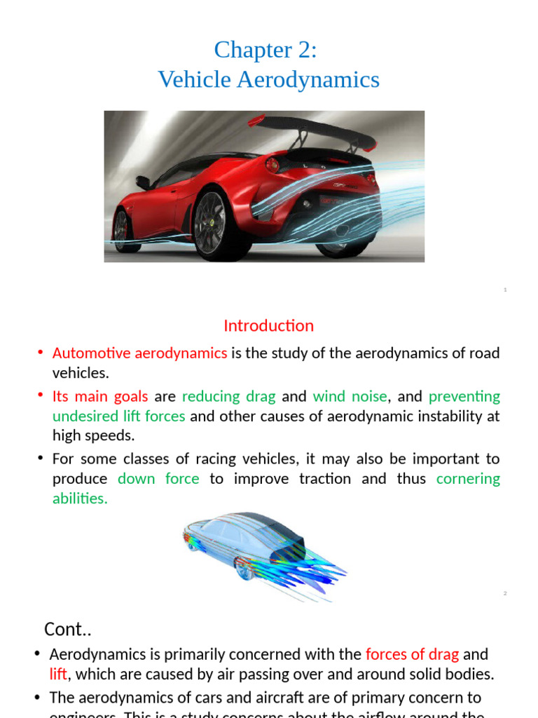 Chapter 2 Vehicle Aerodynamics | PDF | Drag (Physics) | Fluid Dynamics