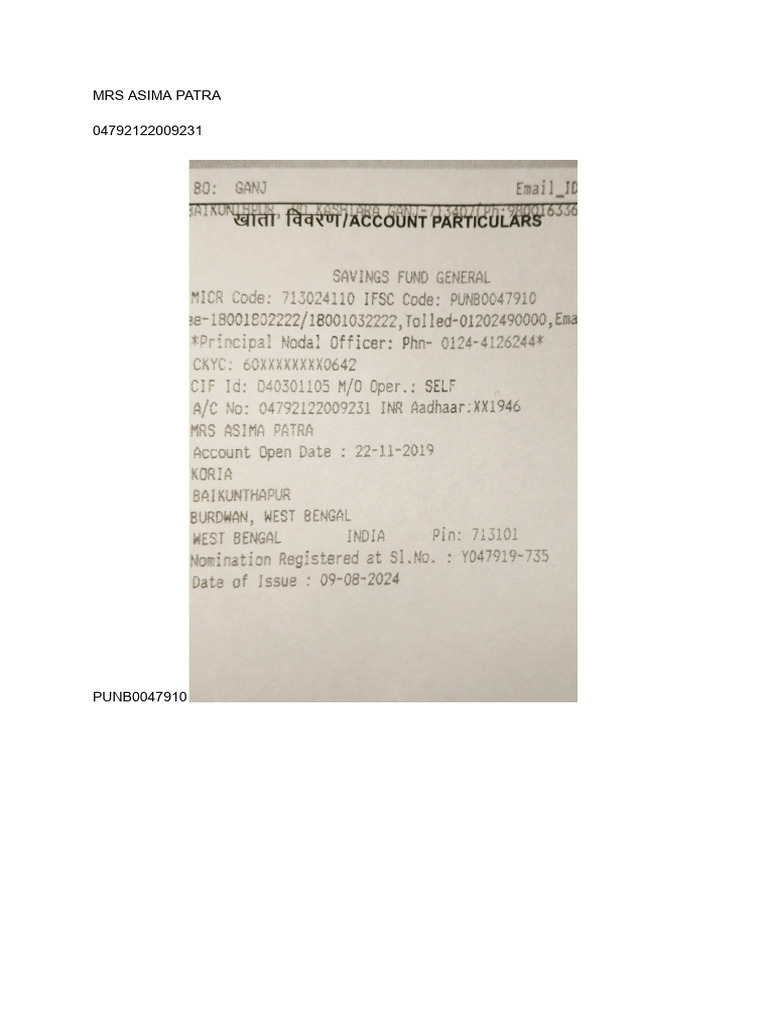 MRS ASIMA PATRA | PDF