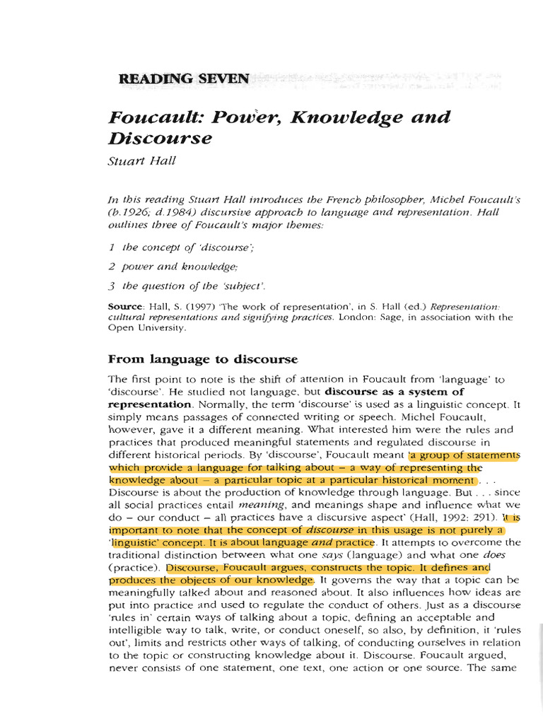 Focu Power Knowledge and Discourse | PDF