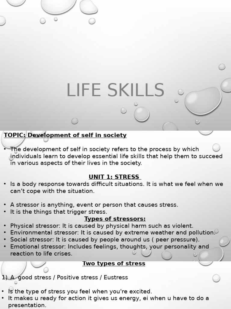Essential Life Skills: Managing Stress | PDF