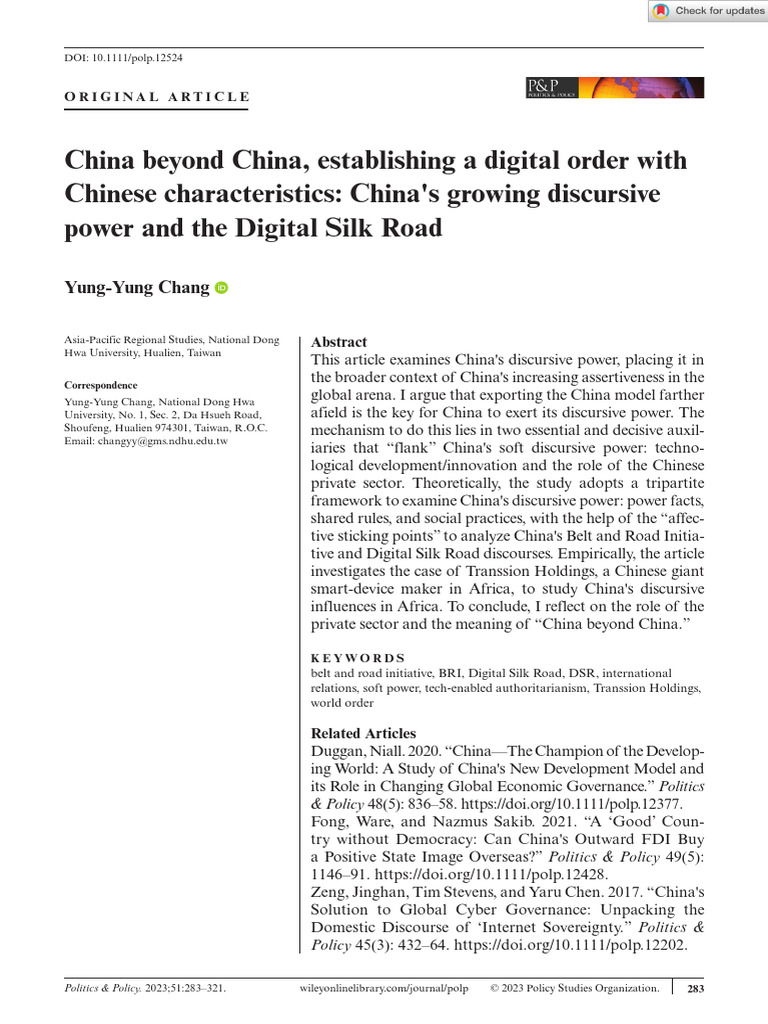 China's Discursive Power and Digital Silk Road | PDF | Discourse | China