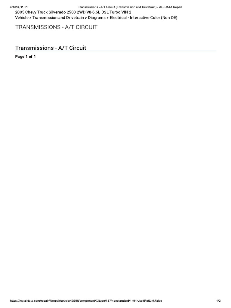 Transmissions - A - T Circuit (Transmission and Drivetrain) - ALLDATA Repair | PDF