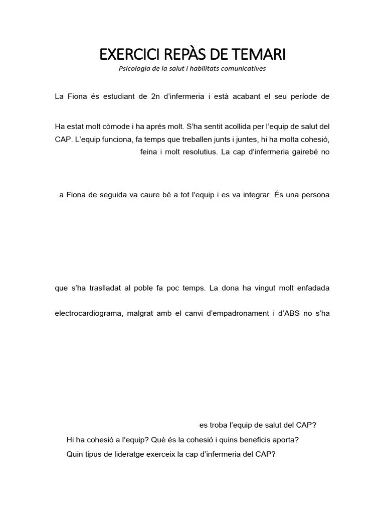 EXERCICI REPÀS DE TEMARI | PDF