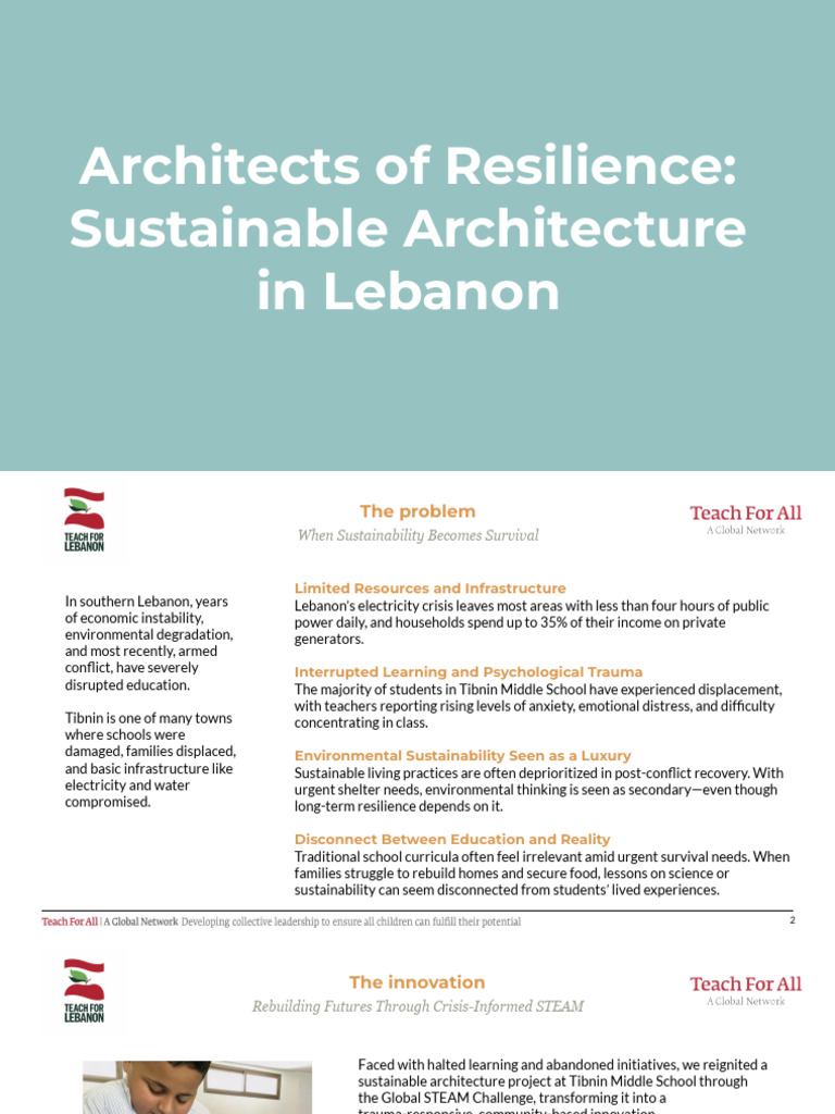 Sustainable Architecture in Lebanon's Schools | PDF | Sustainability ...