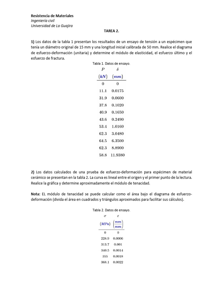 Tarea 2-RM - 2022 - 1 | PDF | Deformación (ingeniería) | Mecánica de Medios Continuos