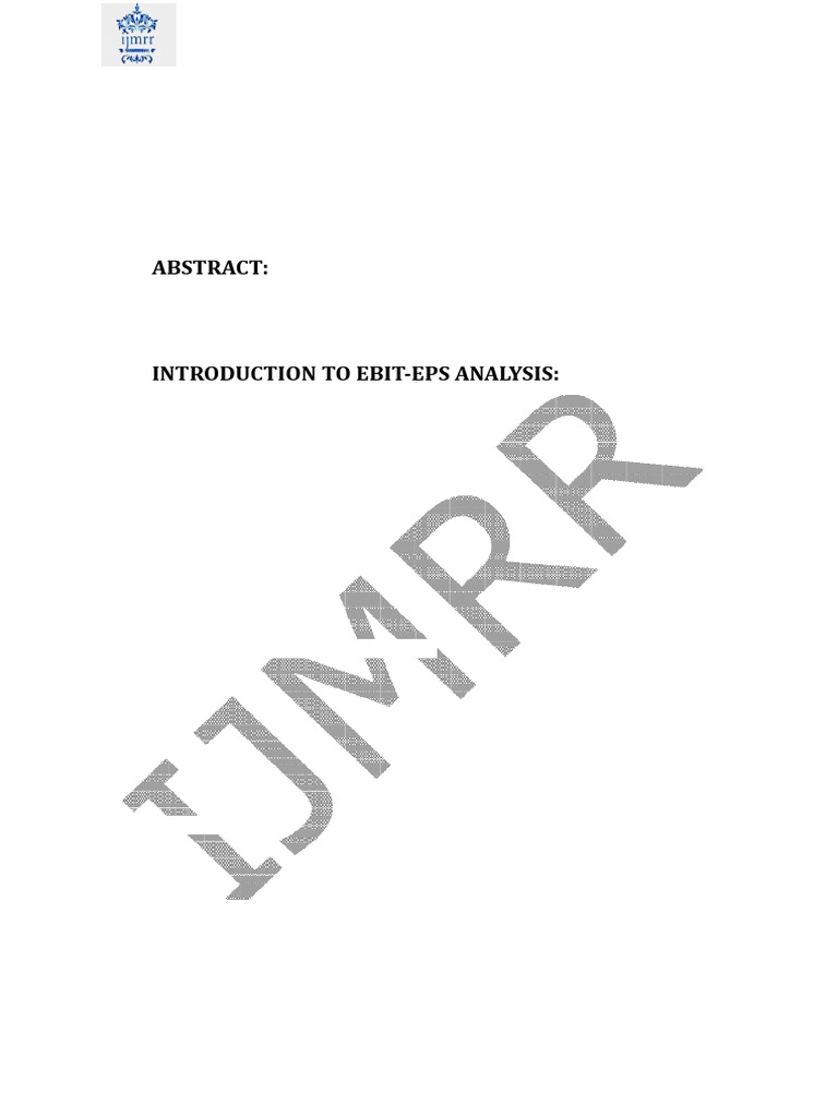 16 Ebit-Eps Analysis | PDF | Capital Structure | Leverage (Finance)