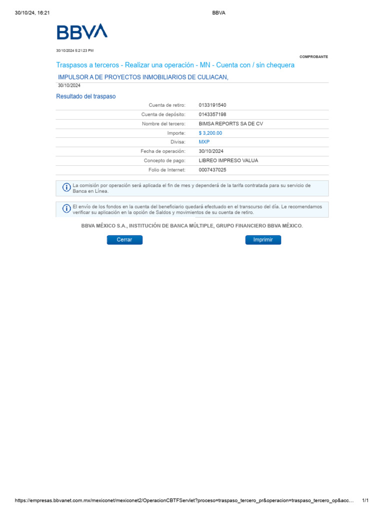 BIMSA REPORTS SA DE CV LIBRO IMPRESO VALUADOR 30oct 24 | PDF