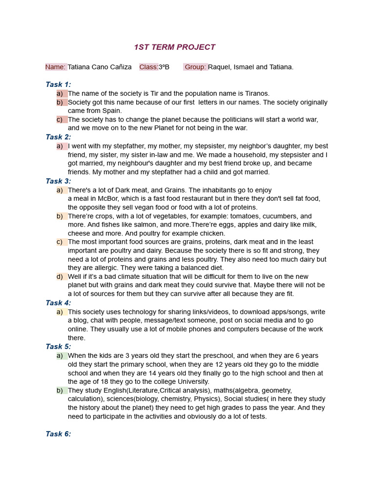 Society and Lifestyle on Planet Tir | PDF | Foods