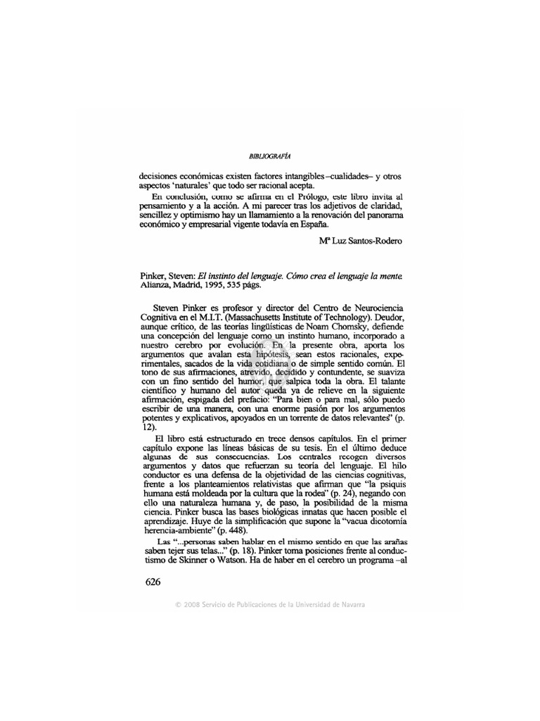 Pinker Steven El Instinto Del Lenguaje Como Crea e | PDF