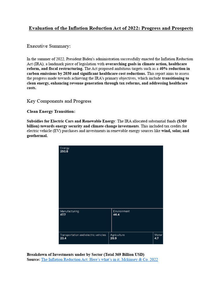 Evaluation of The Inflation Reduction Act of 2022 | PDF | Medicare ...