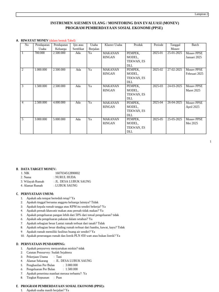 Fix - Instrumen Asesmen Ulang PPSE 2025-Emil Salim | PDF