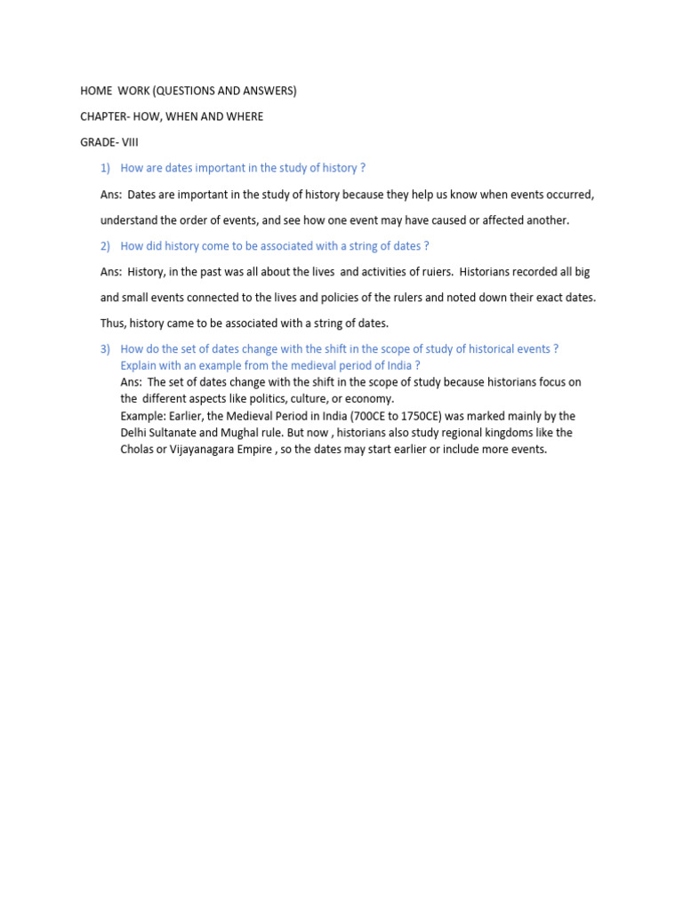 Home Work Qa of Grade 8th | PDF