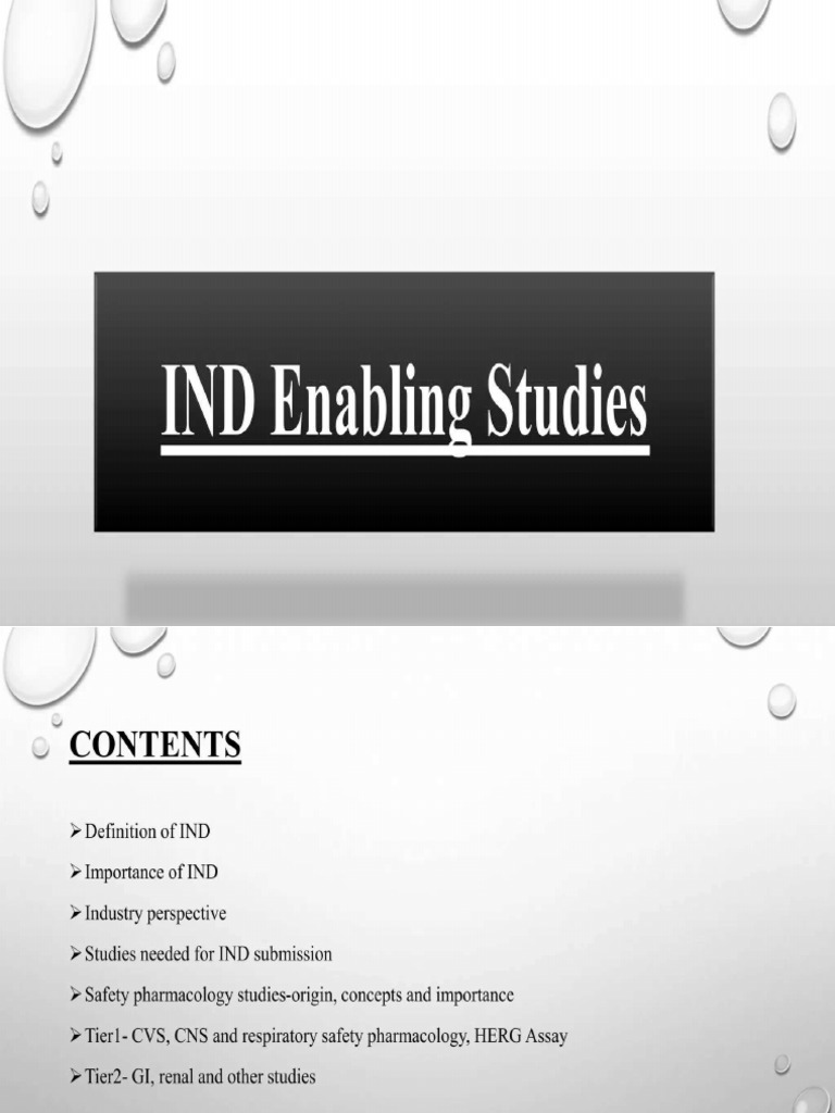IND Enabling Studies | PDF