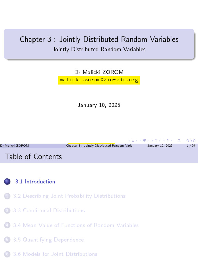Course_Chap3_Proba_S5_Centrale_Casa | PDF | Probability Density Function | Probability Distribution