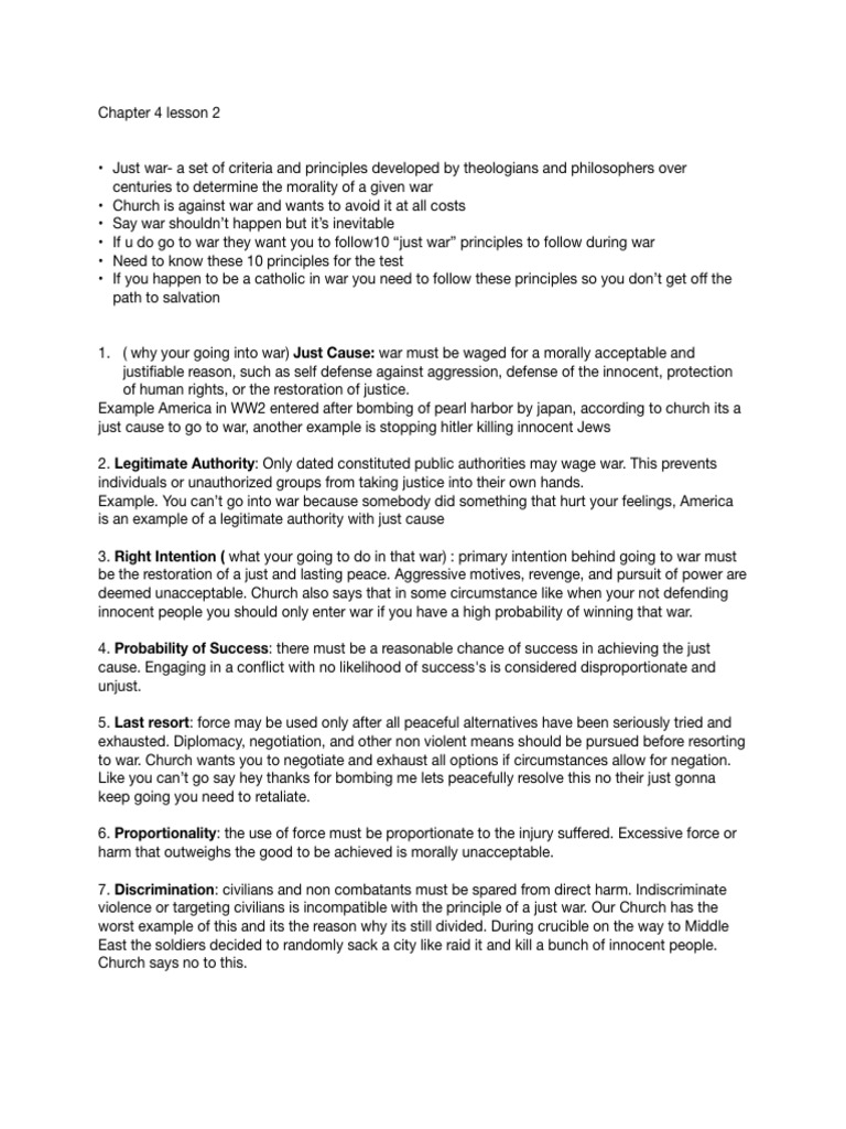 Just War Principles Explained | PDF | Just War Theory | Justice
