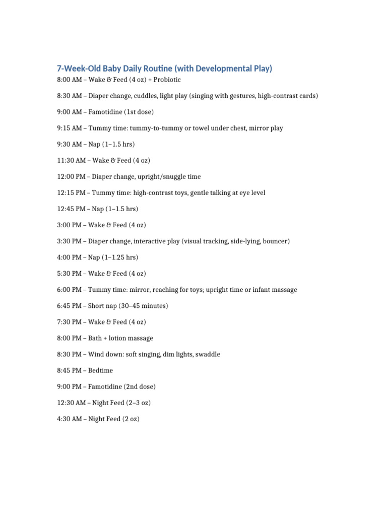 7 - Week - Old - Baby - Routine - With - Play 2 | PDF