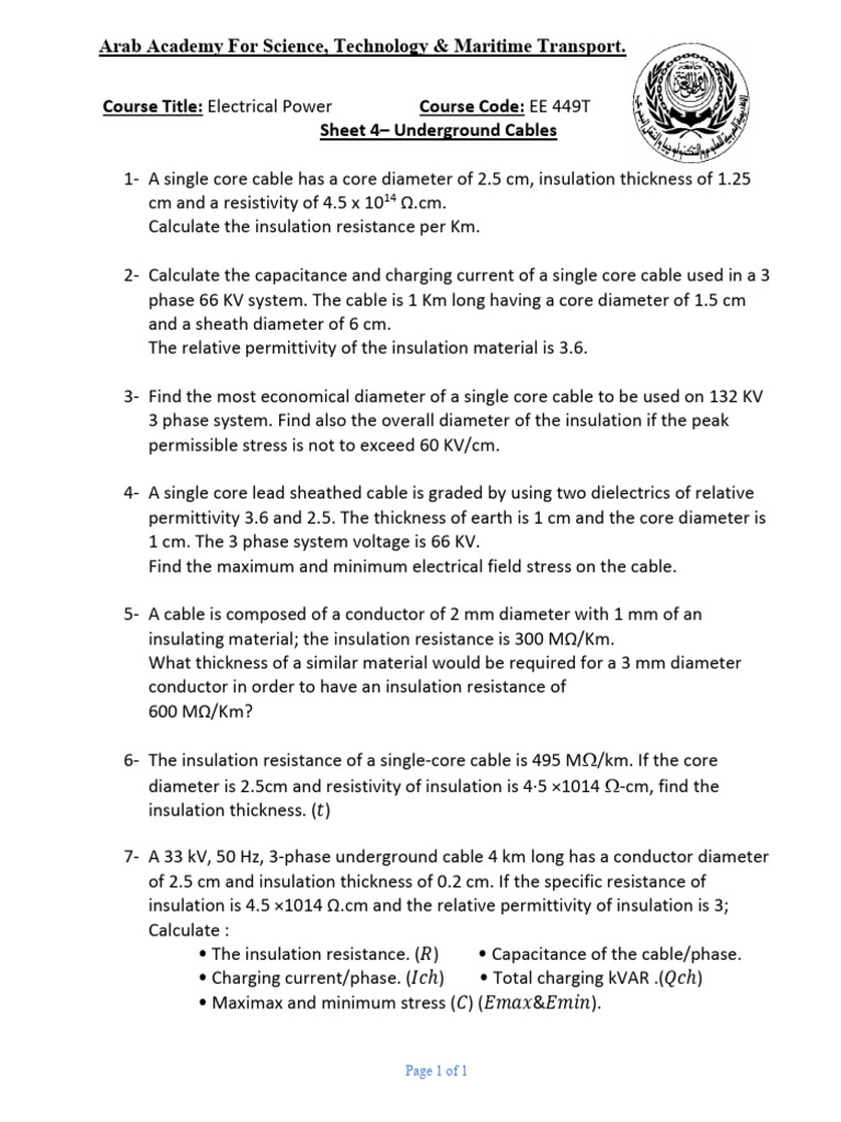 Sheet Under Ground Cables | PDF