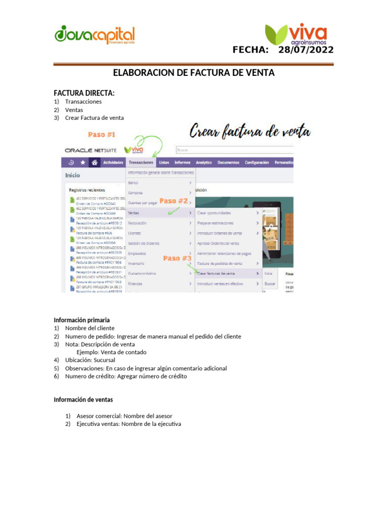 Elaboracion de Factura Venta | PDF | Factura