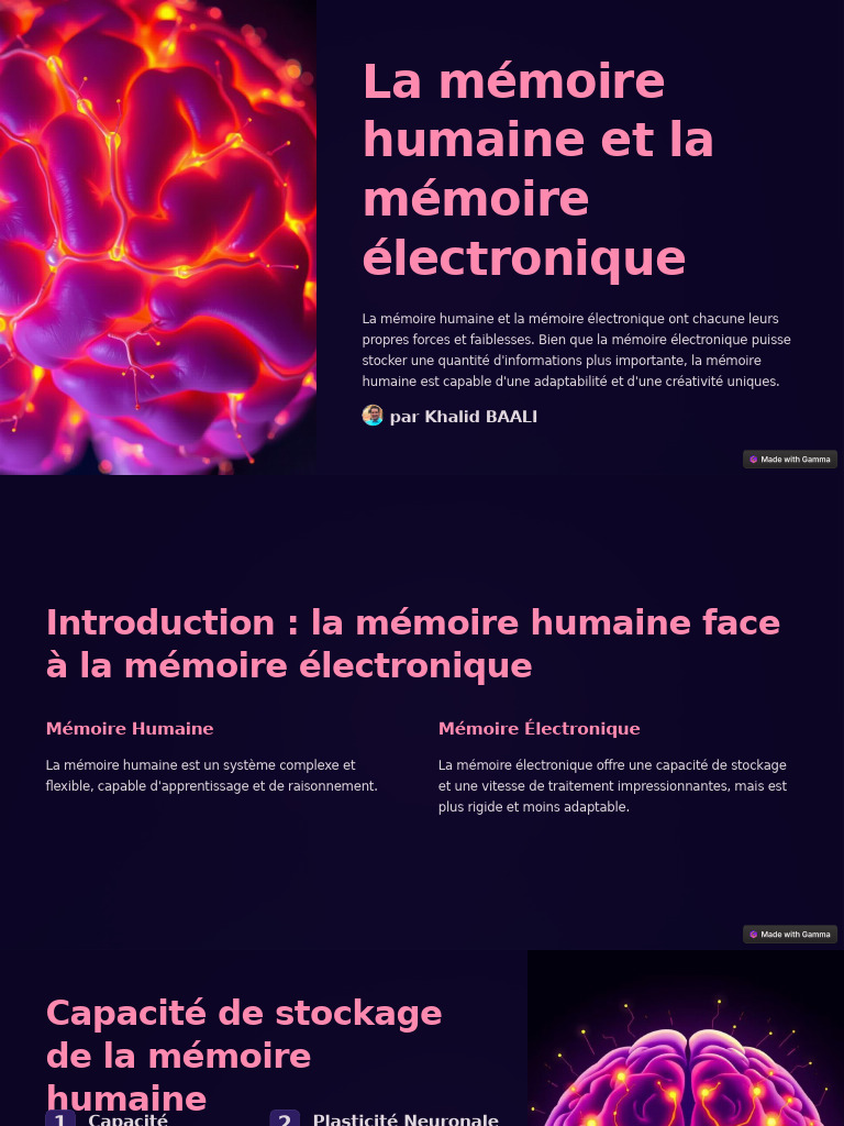 Mémoire humaine vs électronique : forces et faiblesses | PDF | Mémoire ...