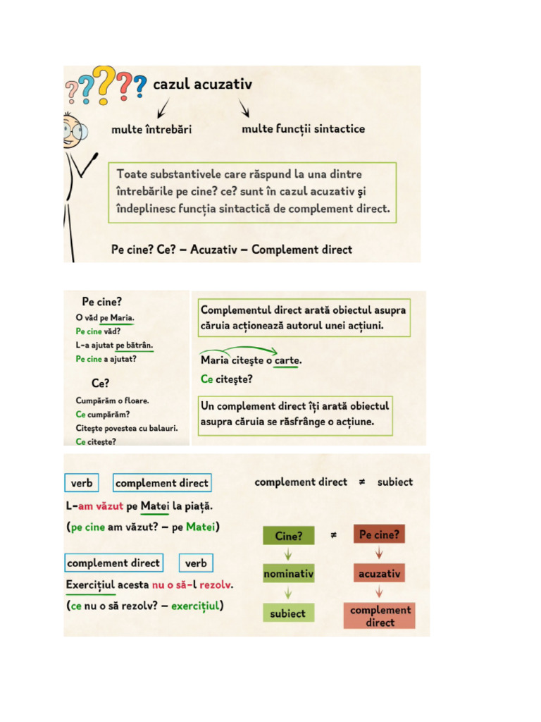 Complementul Direct Cazul Acuzativ | PDF